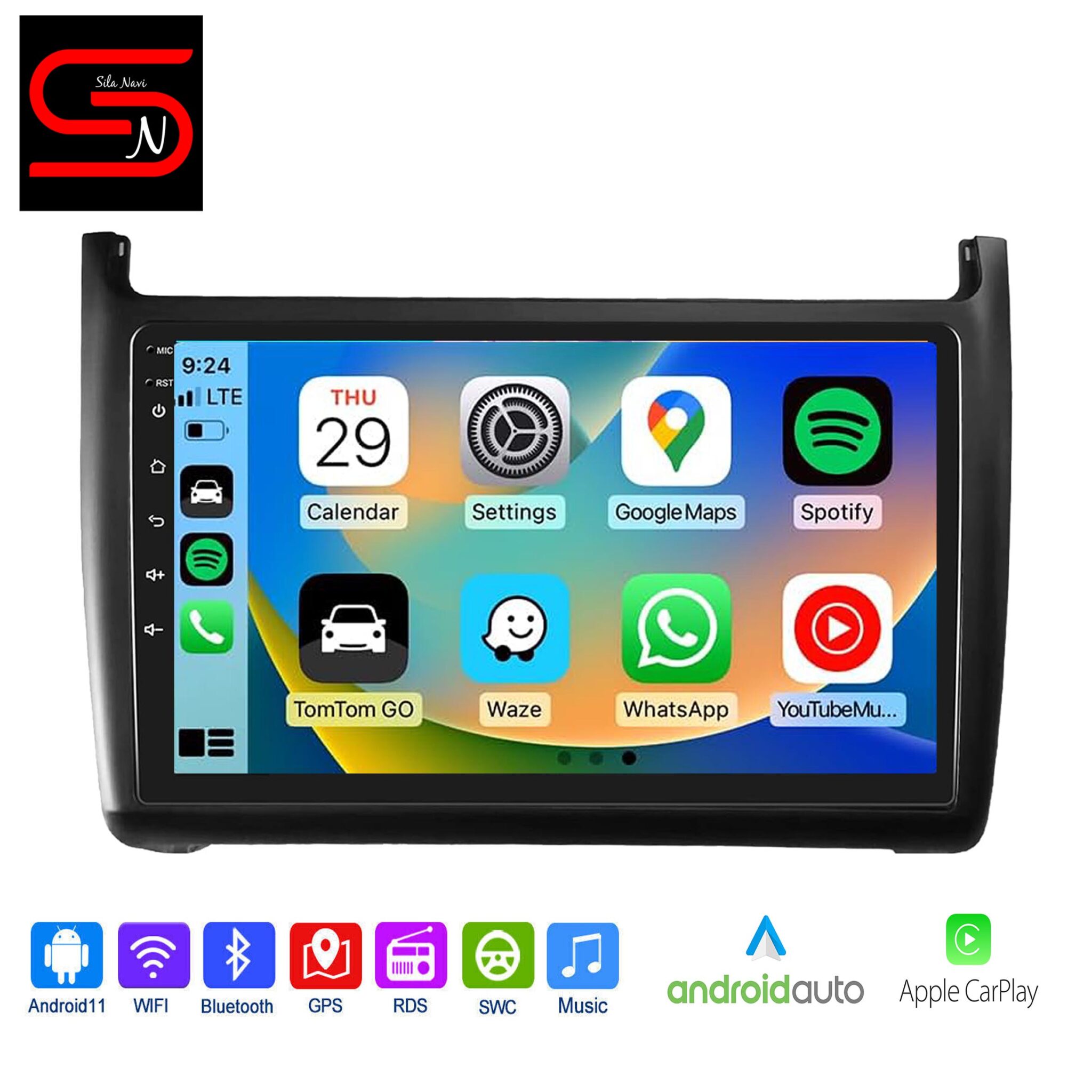 VW Polo 6R 6C 9N 2008-2016, Android Auto Radio GPS WiFi Bluetooth ...